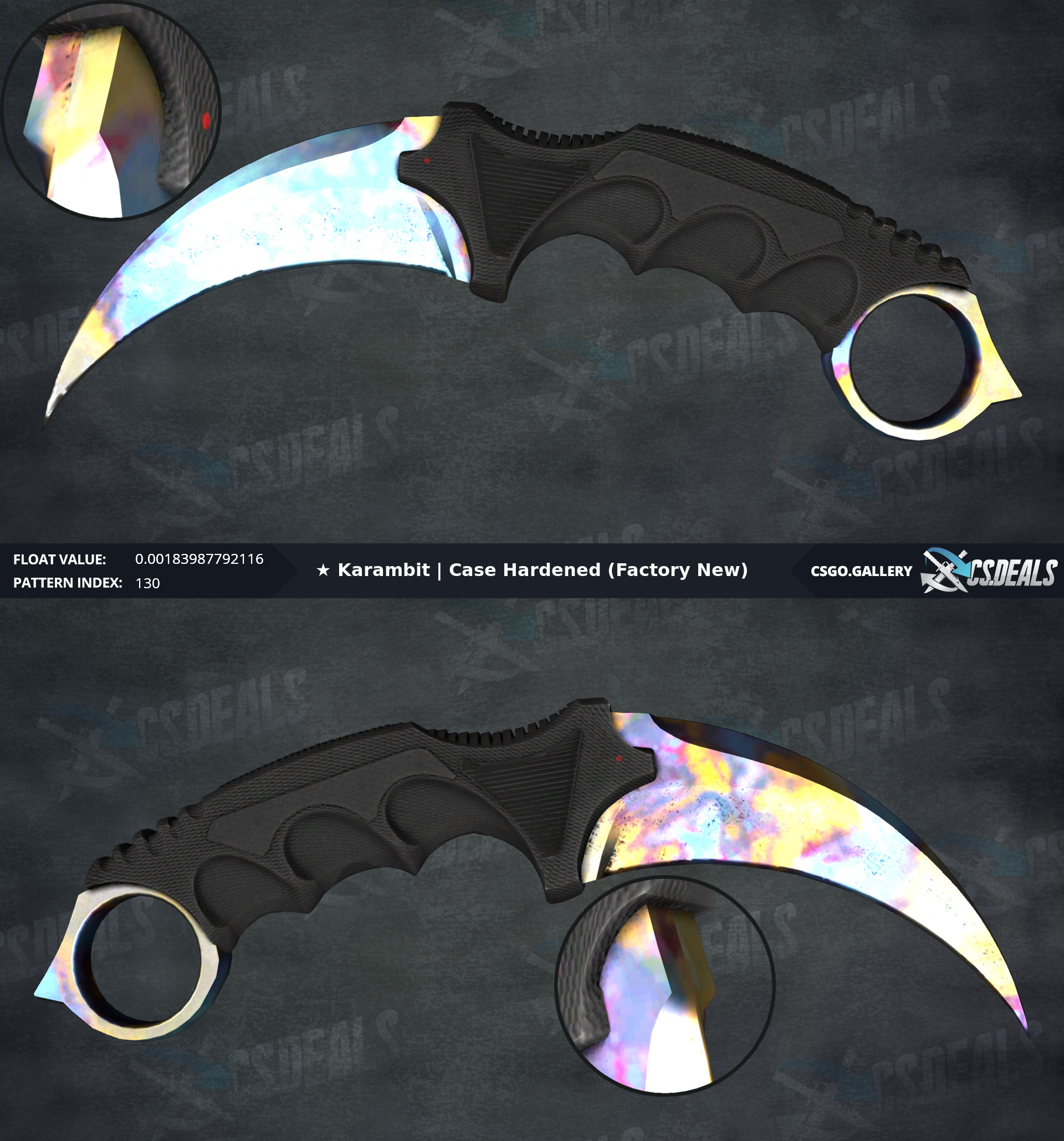 [H] FN Karambit Case Hardened Blue Gem #914 [W] 2700USD Bitskins / ST ...
