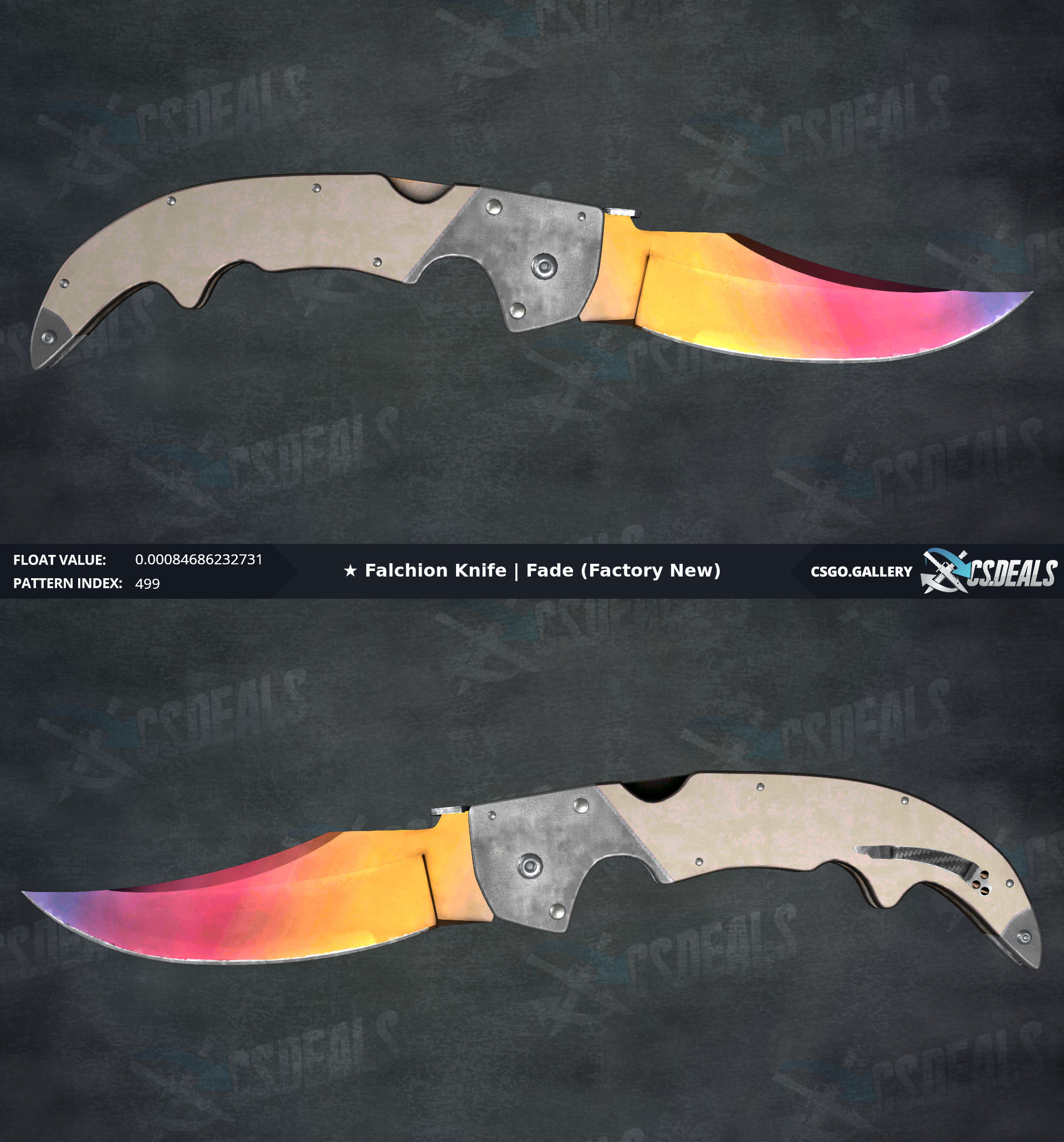 [H] 0.000x Float Falchion Fade FN [W] 9 Arcanas : r/GlobalOffensiveTrade