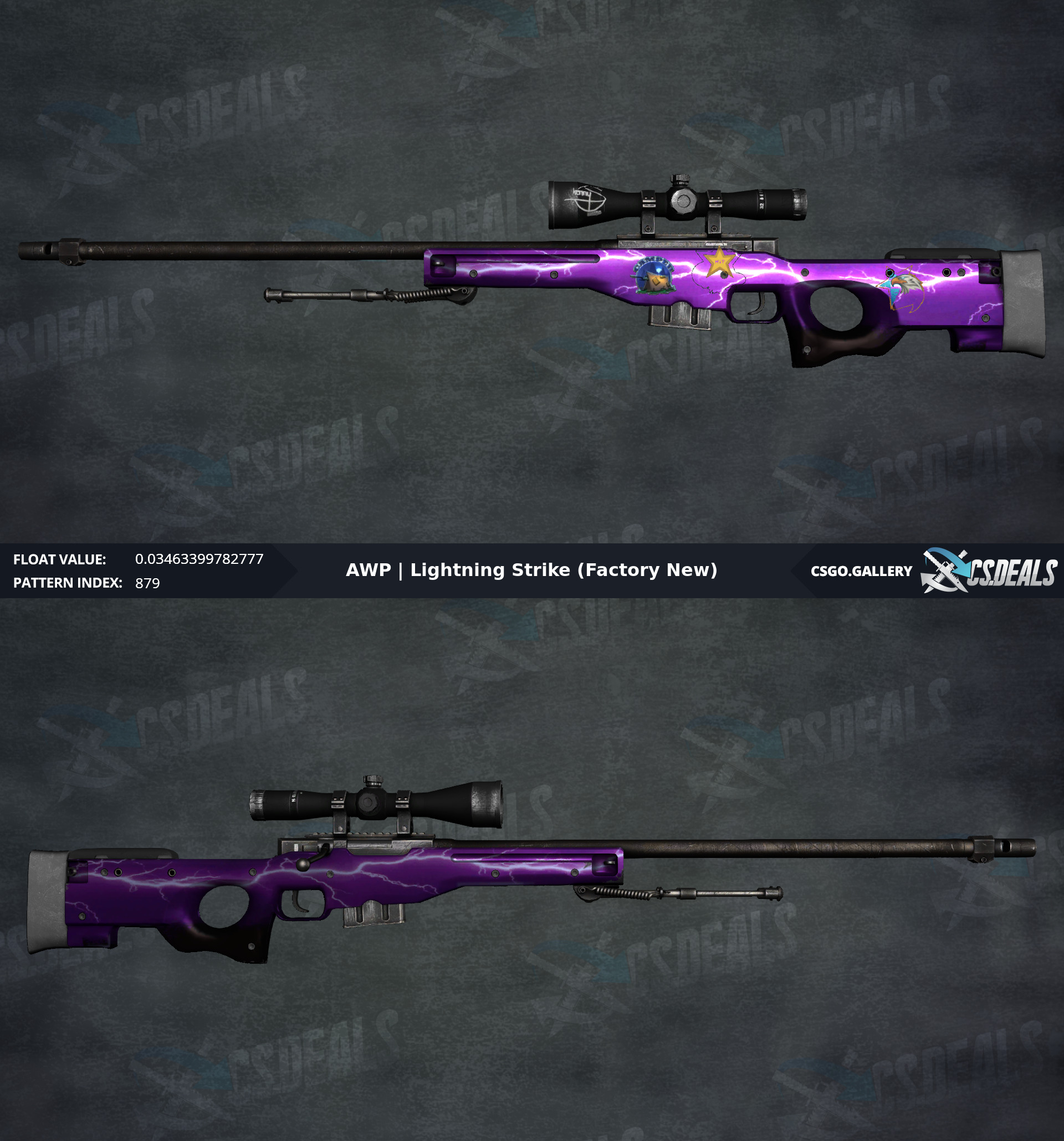 [H] AWP Lightning Strike FN 0.03 w/ 4 stickers + named [W] AWP Wildfire MW