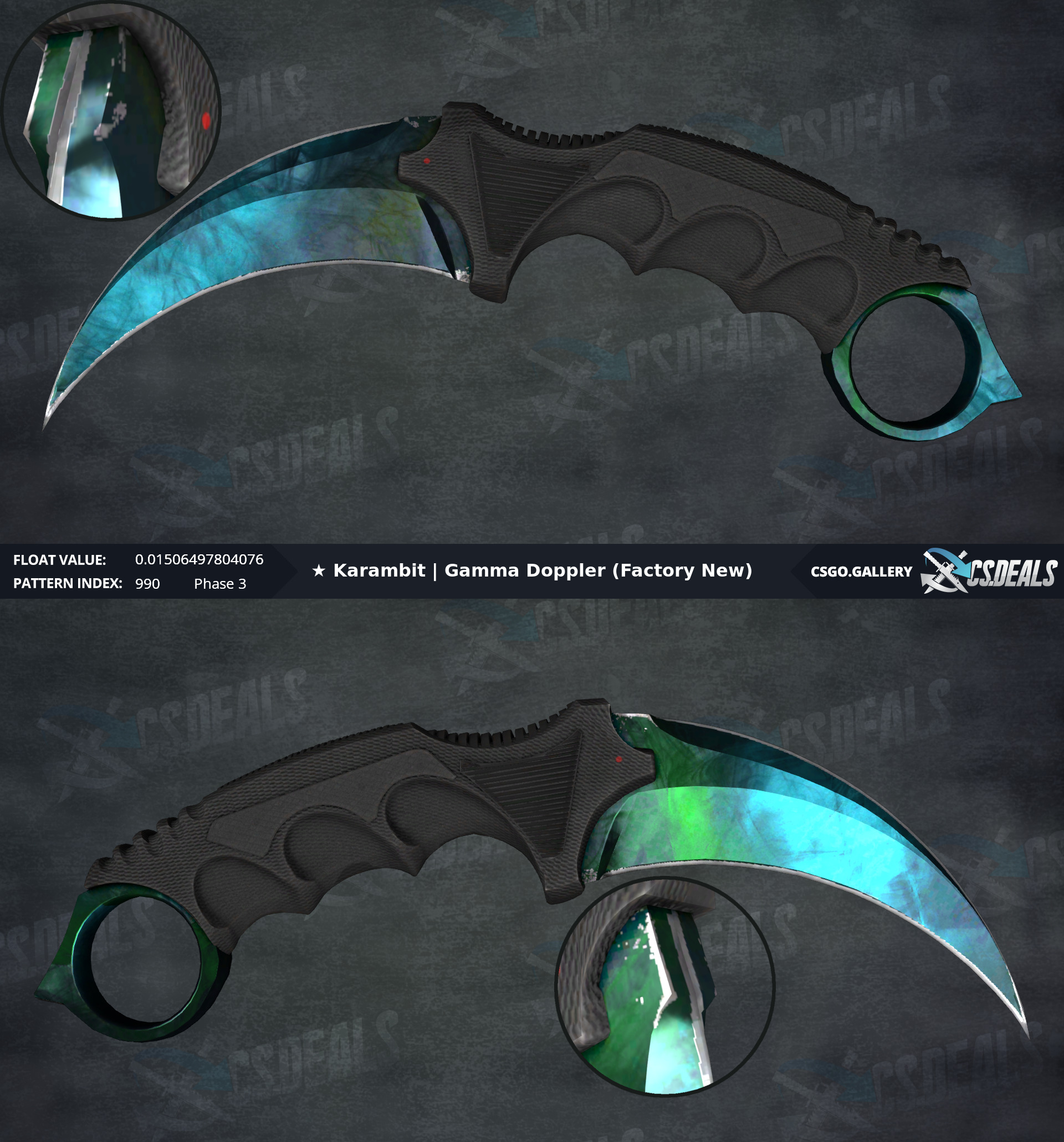 [H] Karambit Gamma Doppler Phase 3 BTA CYAN 0.01 [W] 31 arcanas : r ...