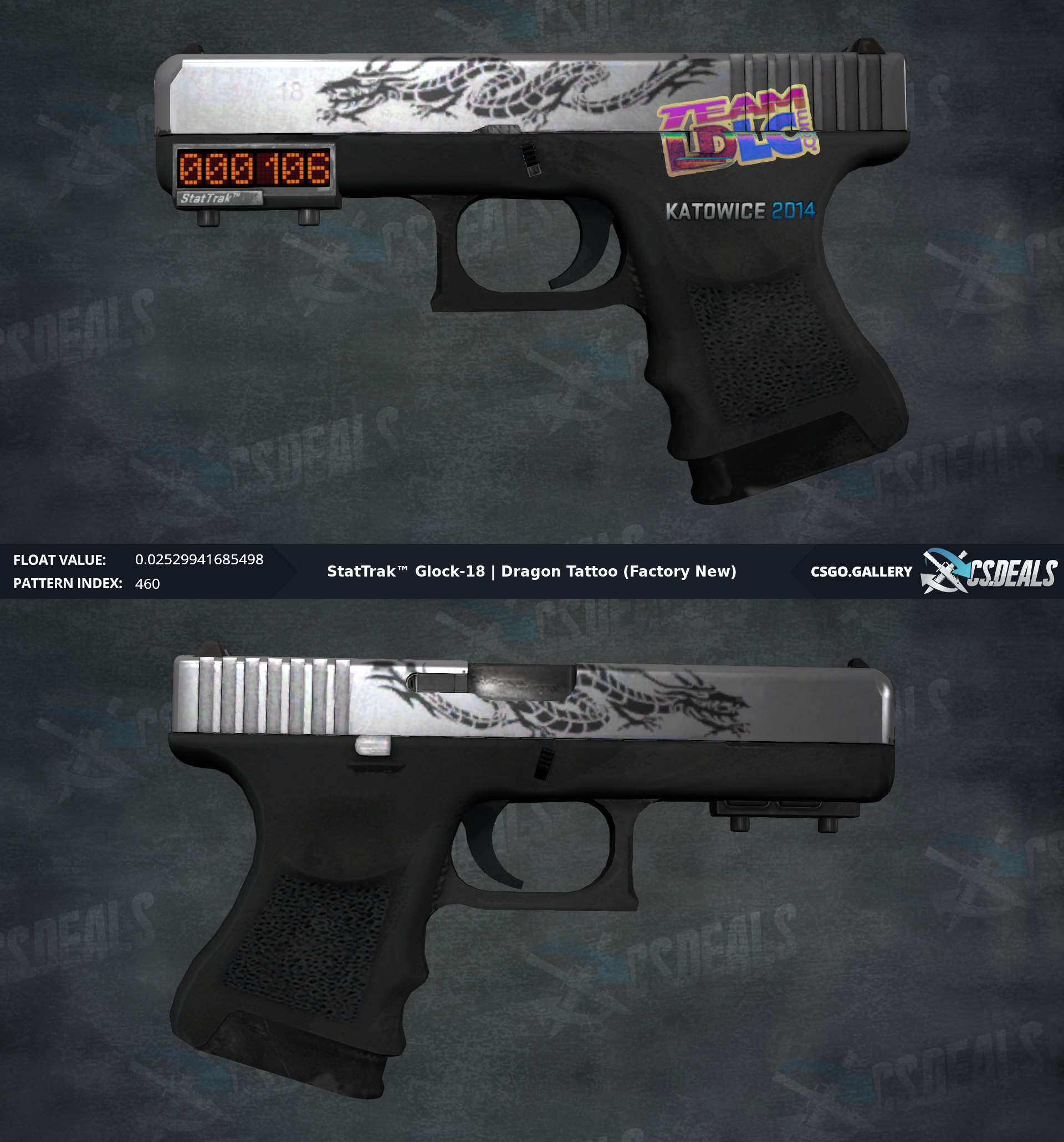 [H] St Glock Dragon Tattoo Ldlc Holo katowice 2014 above mag [W] 14 ...