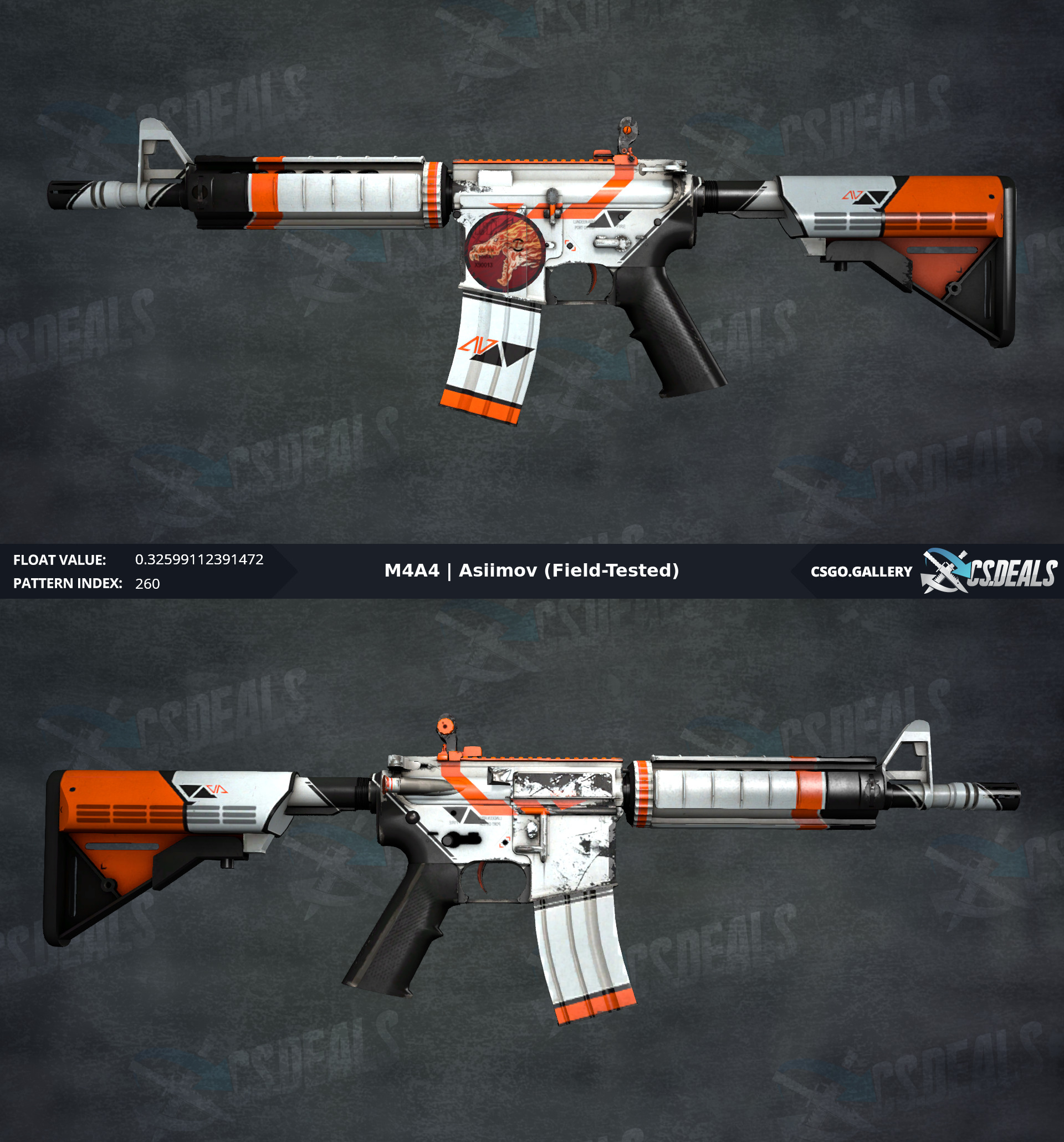 [H] M4A4 Asiimov 0.32 w/ howling dawn best place, AK-47 red laminate 0. ...