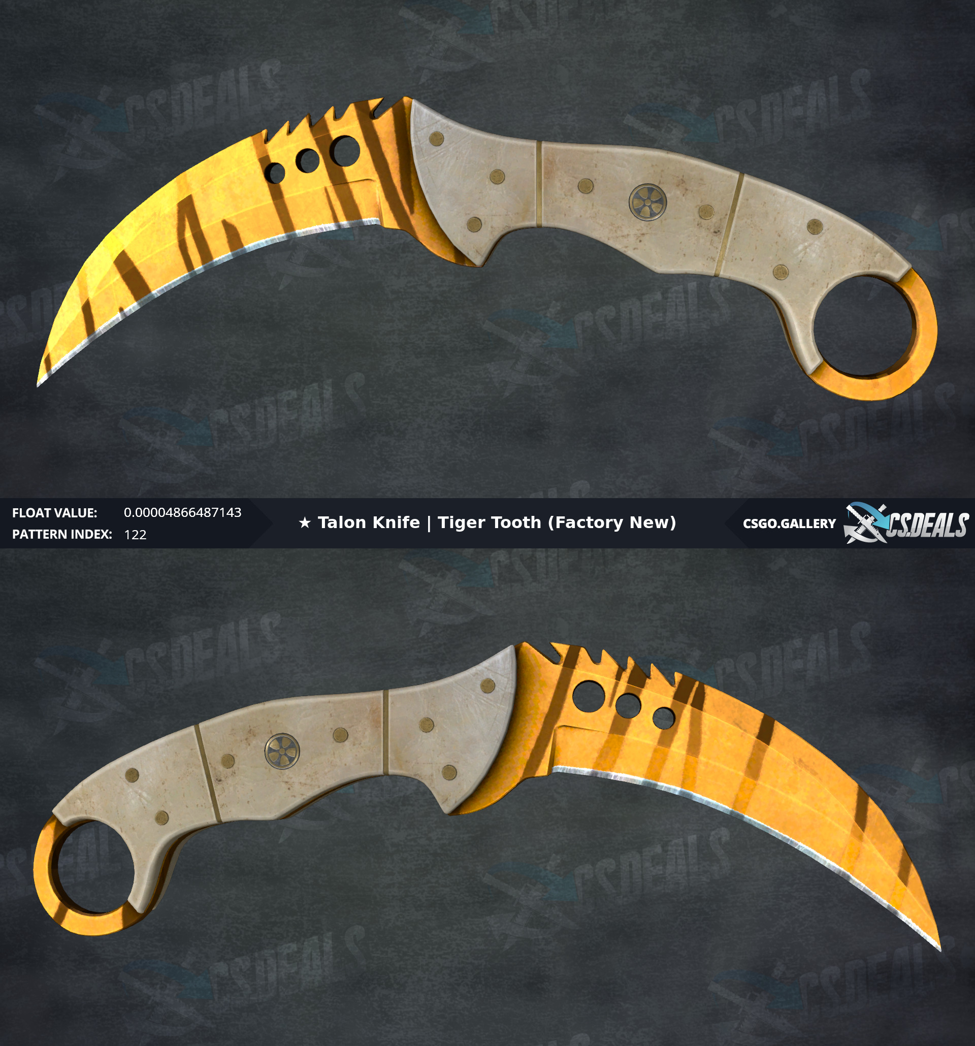 [PC] ★ Talon Knife | Tiger Tooth Factory new 0.00004866 float : r ...