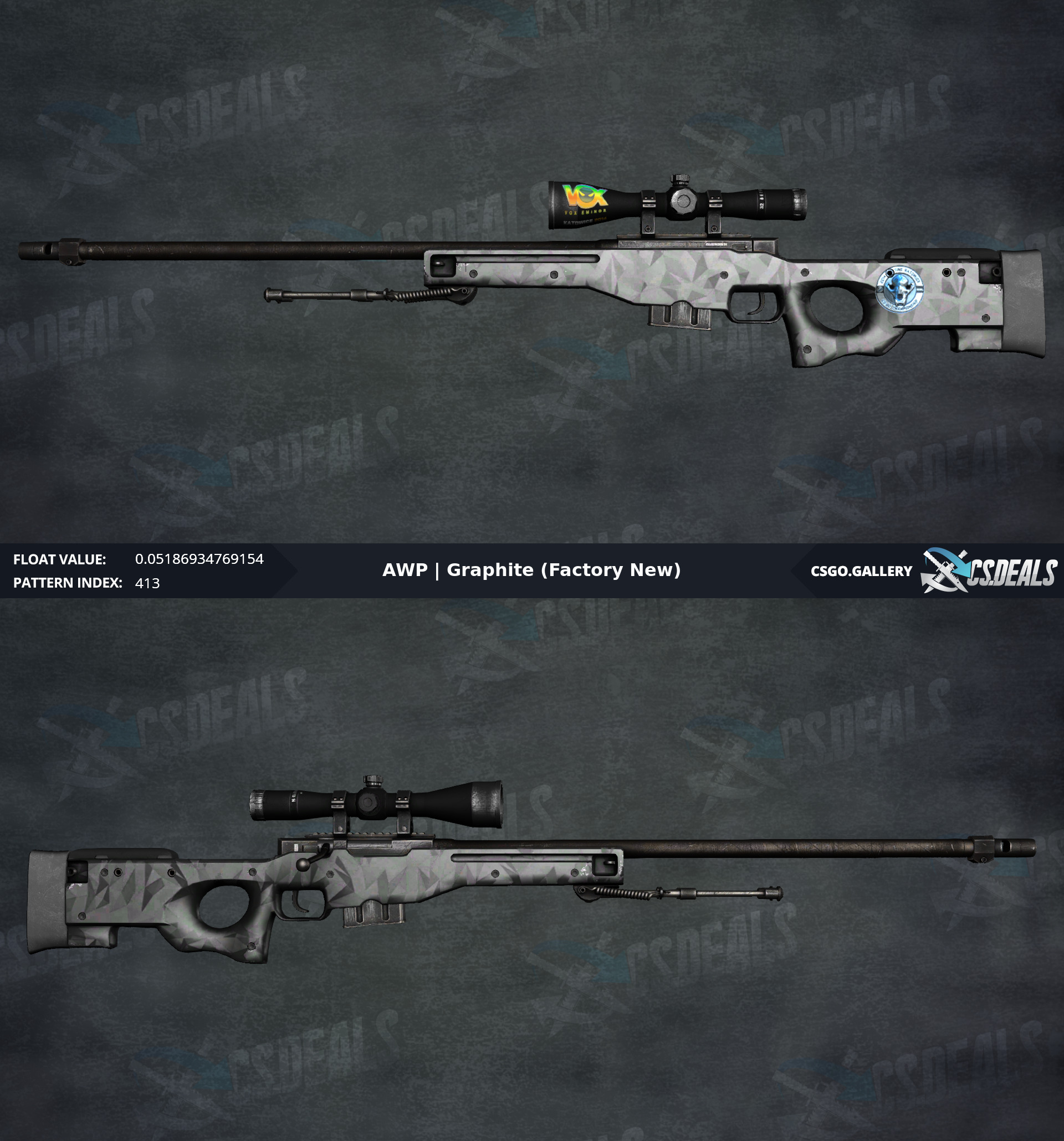 [H] AWP Graphite 0.05 w/ VOX Holo Kato 14 on scope, AWP Man O War 0.14 ...