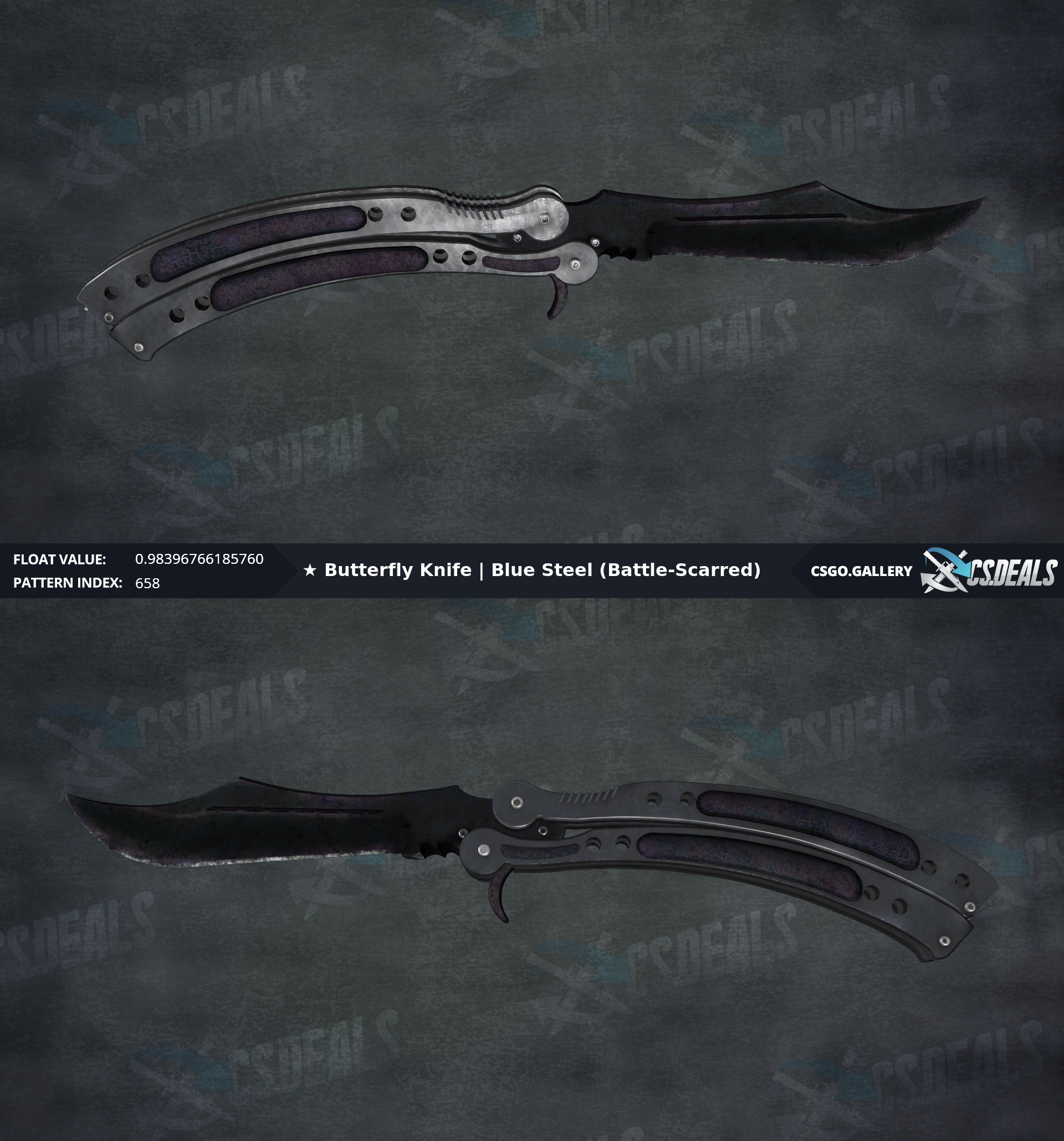 [PC] Butterfly Blue Steel BS (Black Steel) 0.98 : r/GlobalOffensiveTrade