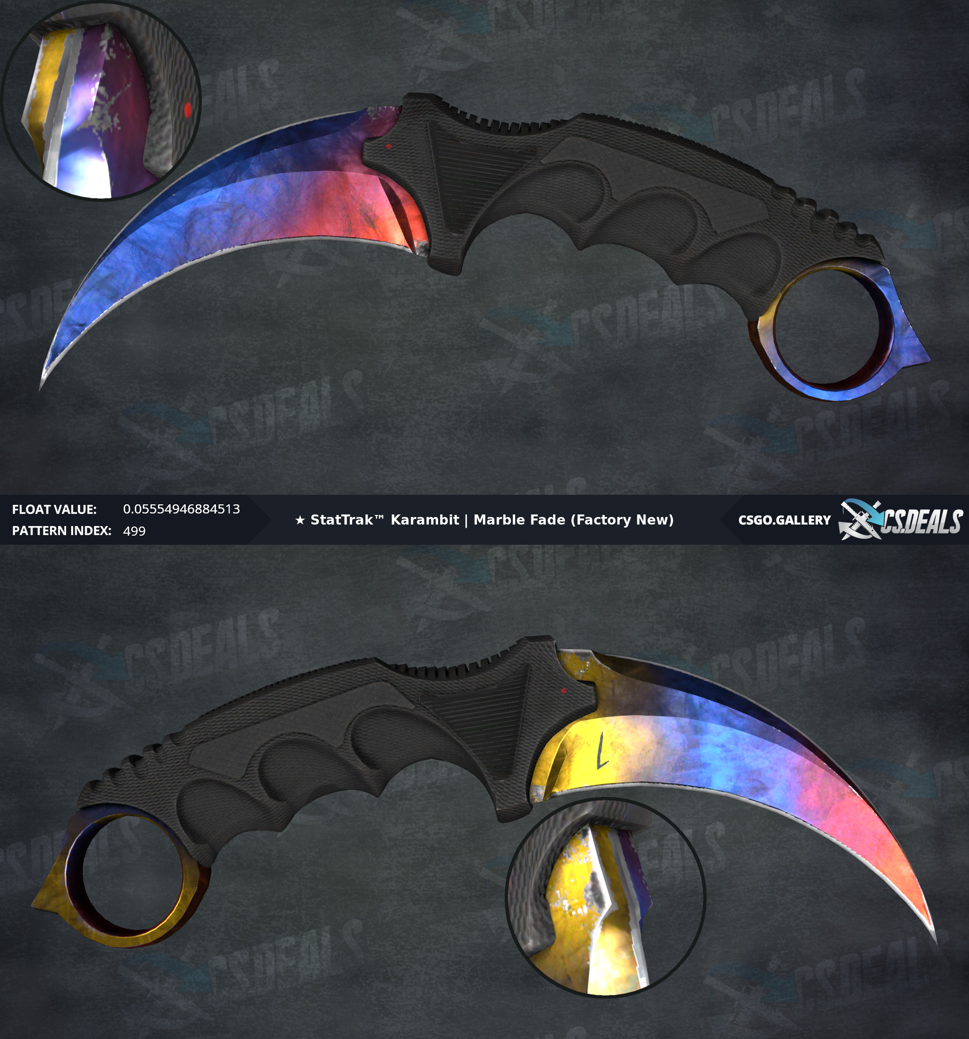 [PC] Stattrak Karambit Marble Fade Fire and Ice (9th Max) #499 : r ...