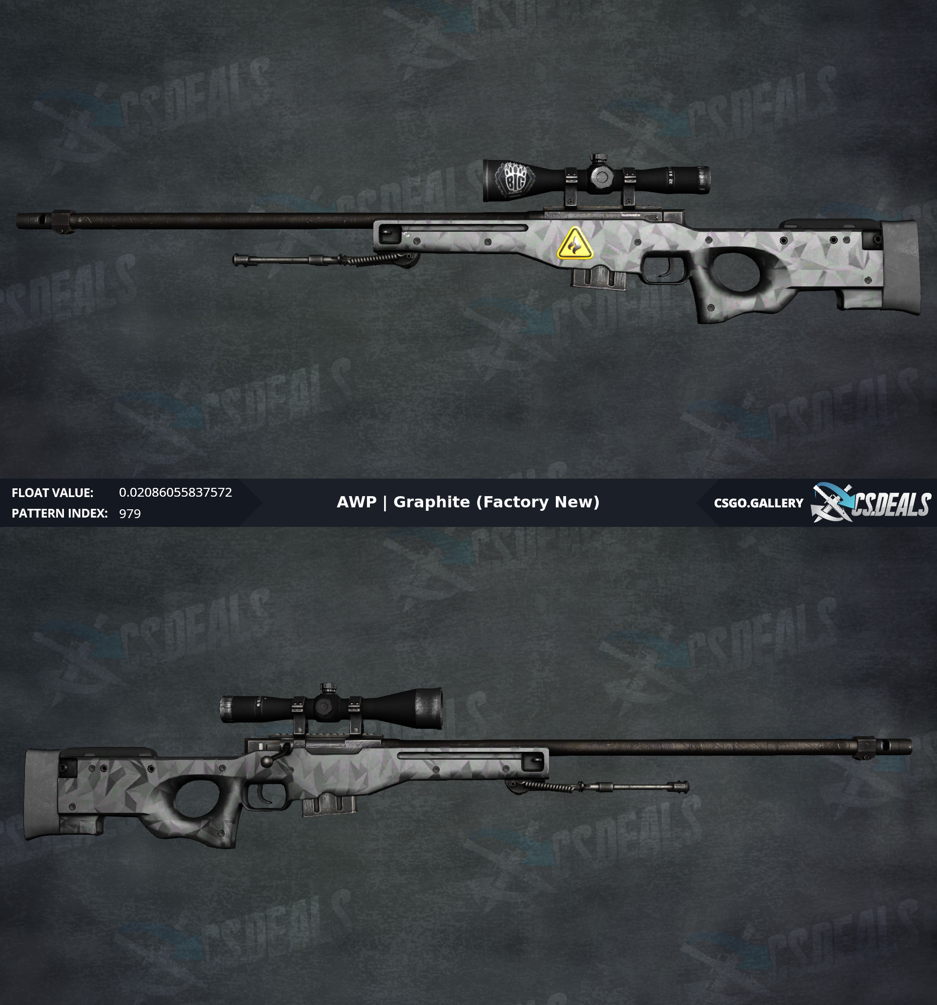 [PC]AWP Graphite FN, Stattrak Zirka MW 0.0717 both with Flammable ...