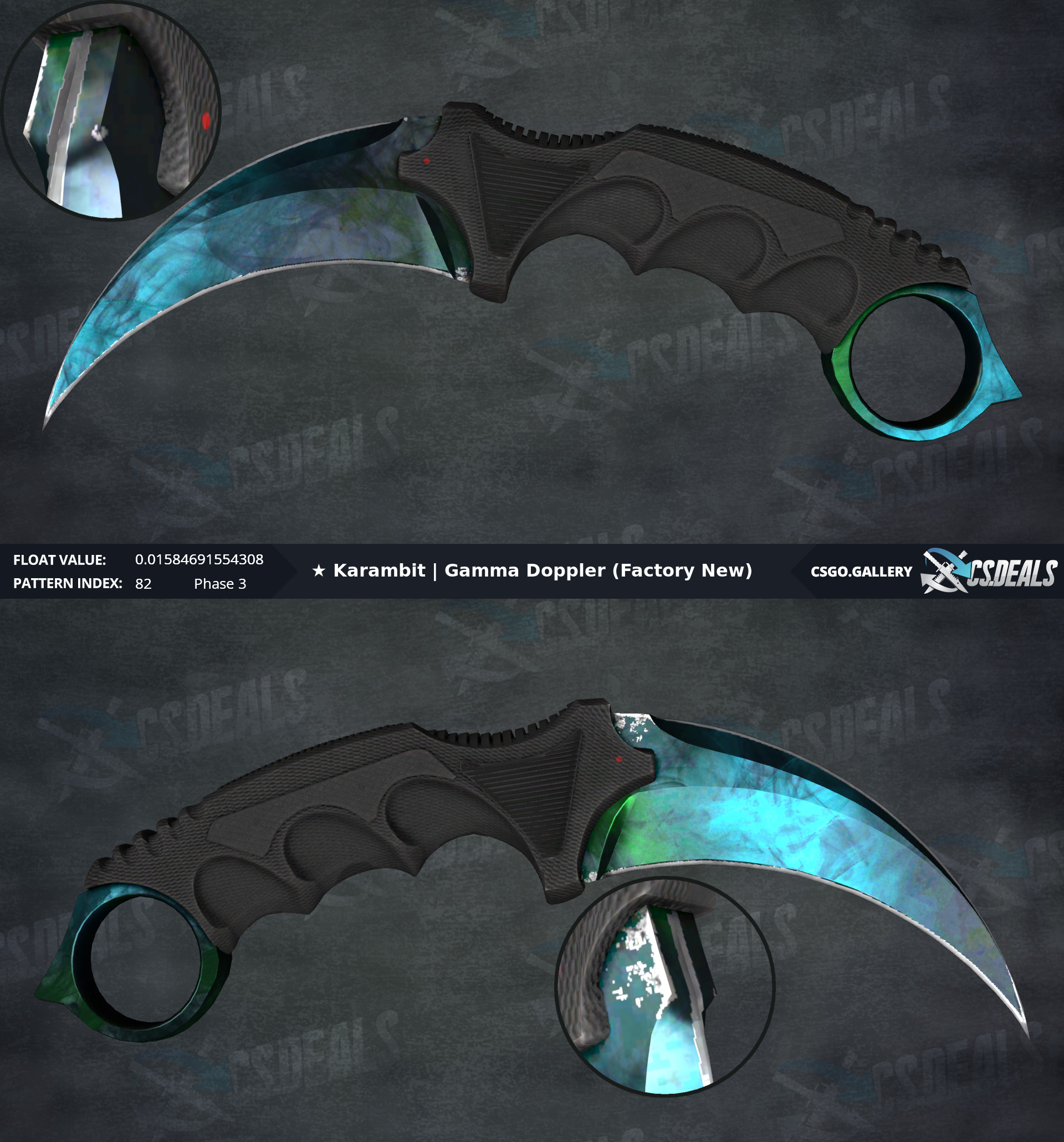 [PC] This cyan Karambit Gamma Doppler Phase 3/P3 0.015 : r ...